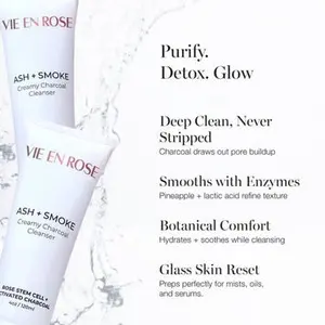 VIE EN ROSE Ash + Smoke Creamy Charcoal Cleanser