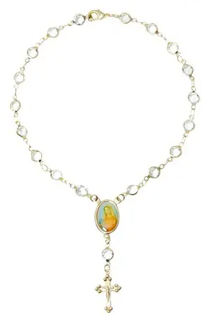 THE M JEWELERS Rosary Anklet - Silver
