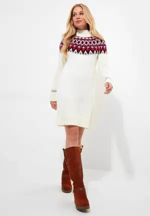 JOE BROWNS Fair Isle Turtleneck Sweater Dress