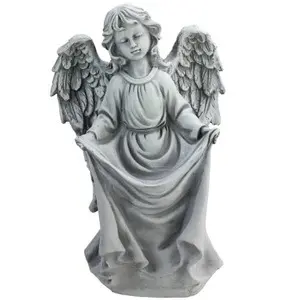 NORTHLIGHT 16.5" Angel Decorative Outdoor Garden Bird Feeder Statue - Gray