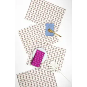 ARCHIVE NEW YORK San Lucas And Orange Handwoven Cotton Placemats, Set Of 4 - White