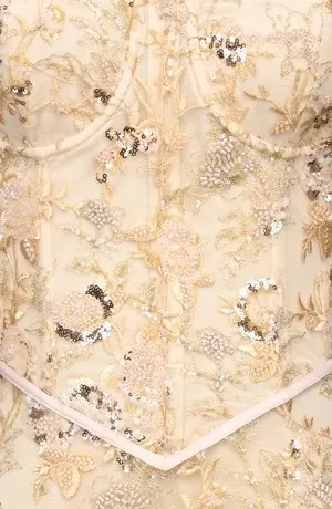 House Of Cb Naima Sequin And Bead Embellished Gown