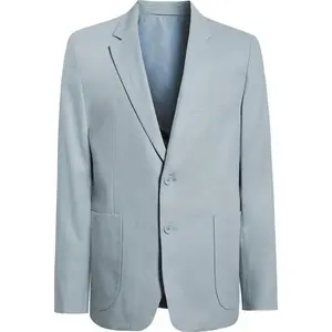 PERCIVAL Tailored Cotton & Linen Suit Jacket - Light Blue