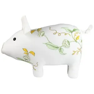 NORTHLIGHT Soft Floral Standing Pig Spring Decoration13.25