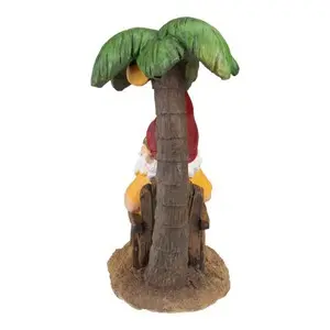 NORTHLIGHT 12.25" Tropical Gnome With Palm Tree Outdoor Garden Statue