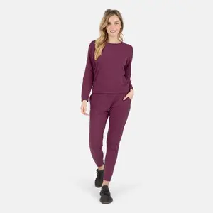 LEZAT Organic Cotton Long Sleeve Pullover - Brick