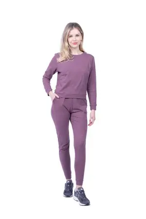 LEZAT Tegan Organic Cotton Long Sleeve Pullover - Brick