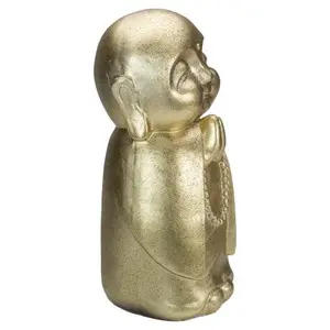 NORTHLIGHT 11.5" Golden Buddhist Monk Outdoor Garden Statue
