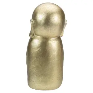 NORTHLIGHT 11.5" Golden Buddhist Monk Outdoor Garden Statue