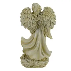 NORTHLIGHT Angel With Bird And Bouquet Outdoor Garden Statue17.5