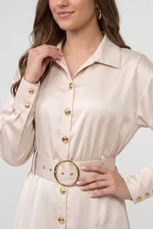Rachel Rachel Roy Gilian Long Sleeve Satin Shirt Dress