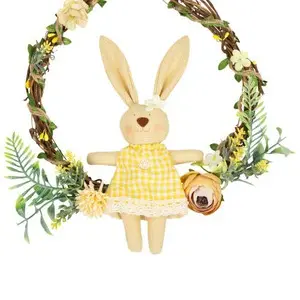 NORTHLIGHT Bunny With Flowers Artificial Mini Easter Twig Wreath10