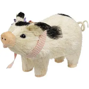 NORTHLIGHT Spotted Piglet With Bow And Flowers Spring Figurine9