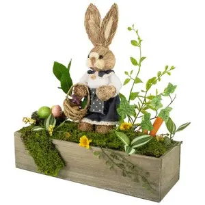 NORTHLIGHT Boxed Garden Arrangement With Bunny Easter Decoration17.25