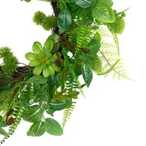 NORTHLIGHT Maidenhair Fern And Foliage Spring Wreath 24-inch