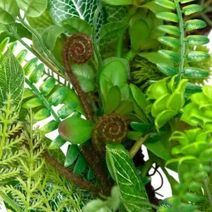 NORTHLIGHT Maidenhair Fern And Foliage Spring Wreath 24-inch