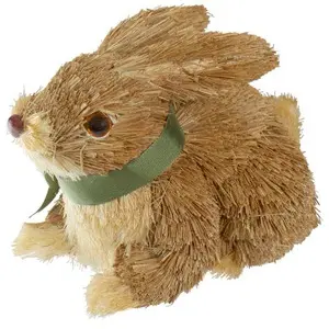 NORTHLIGHT Sisal Easter Bunny Figure With Ribbon Bow Decoration8