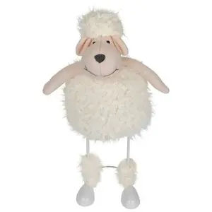 NORTHLIGHT Spring Loaded Lamb With Bandanna Easter Figure16 - White