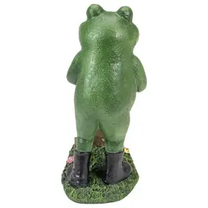 NORTHLIGHT 11.5" Frog Pushing Wheelbarrow Outdoor Garden Statue