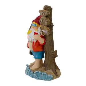 NORTHLIGHT 10.5" And Blue Beach Gnome Outdoor Garden Statue