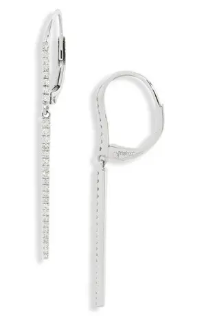 Meira T Diamond Spike Dangle Earrings - Silver