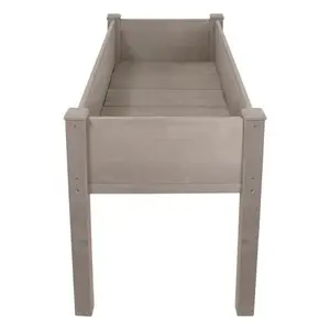 NORTHLIGHT 4ft Wood Raised Garden Bed Planter Box With Liner