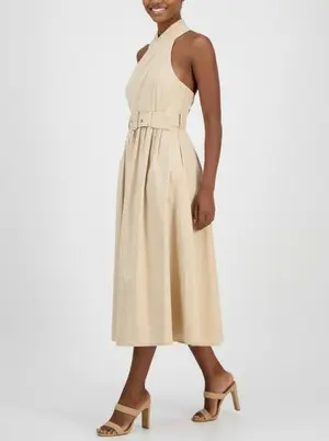 Rachel Rachel Roy Tory Twist Neck Belted Midi Dress