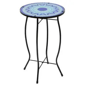 NORTHLIGHT 19" Sun Mosaic Glass Patio Side Table
