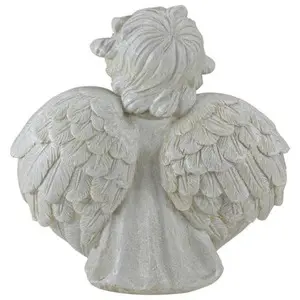 NORTHLIGHT 9" Cherub Angel Wings Bird Feeder Outdoor Garden Statue