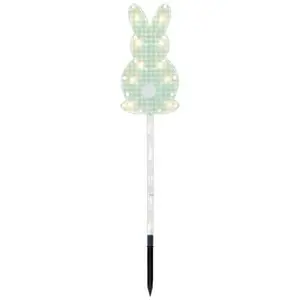 NORTHLIGHT Lighted Plaid Easter Bunny Outdoor Pathway Markers28.5"set Of 4
