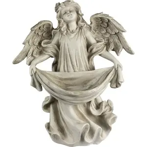 NORTHLIGHT 18.5" Serene Angel Bird Feeder Outdoor Garden Statue - Gray
