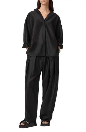 ALLSAINTS Becca Pleated Trousers - Black