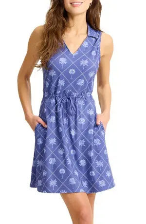 Tommy Bahama Abby Getaway Frond Print Mini Dress - Sanibel Blue