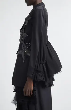 Noir Kei Ninomiya Studded Faux Leather Star Harness