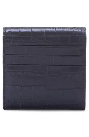 TOM FORD Aube Croc Embossed Leather Flap Card Case - Black