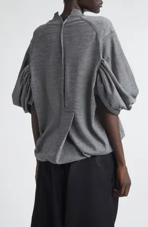 Junya Watanabe Fine Gauge Worsted Wool Jersey Sweater - Top Gray