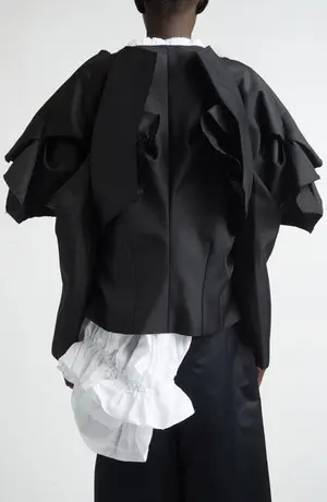 Comme Des Garçons Open Front Gabardine Jacket