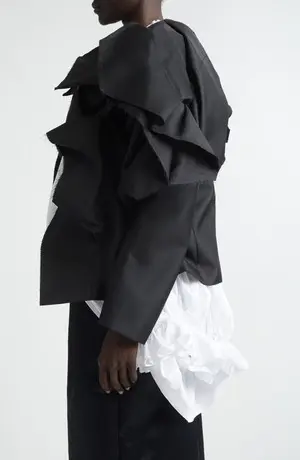 Comme Des Garçons Open Front Gabardine Jacket