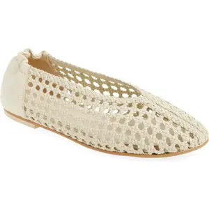 Freda Salvador Woven Leather Ballet Flat - Vanilla Woven Calf