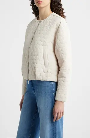 ILSE JACOBSEN Honeycomb Quilted Bomber Jacket