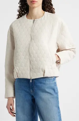 ILSE JACOBSEN Honeycomb Quilted Bomber Jacket