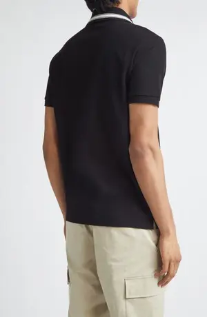 Moncler Logo Patch Tipped Cotton Piqué Polo