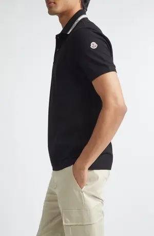 Moncler Logo Patch Tipped Cotton Piqué Polo