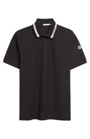 Moncler Logo Patch Tipped Cotton Piqué Polo