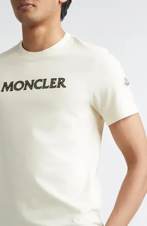 Moncler Logo Patch Graphic T-shirt - Ivory