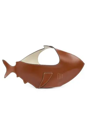 Staud Leather Shark Clutch