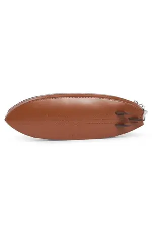 Staud Leather Surfboard Clutch - Tabacco