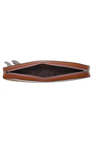 Staud Leather Surfboard Clutch - Tabacco