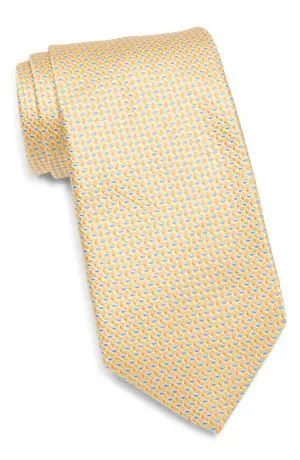 David Donahue Geo Jacquard Neck Tie - Yellow