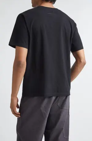 MAISON MARGIELA Signature Embroidered Logo Graphic T-shirt - Black